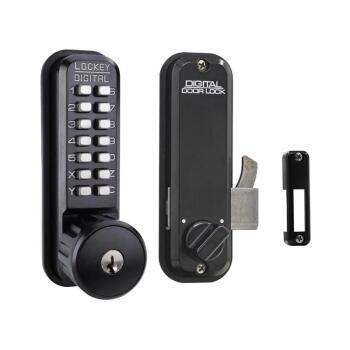 Lockey 2500KO Black Digital Sliding Door Lock with Key Override - Locks ...